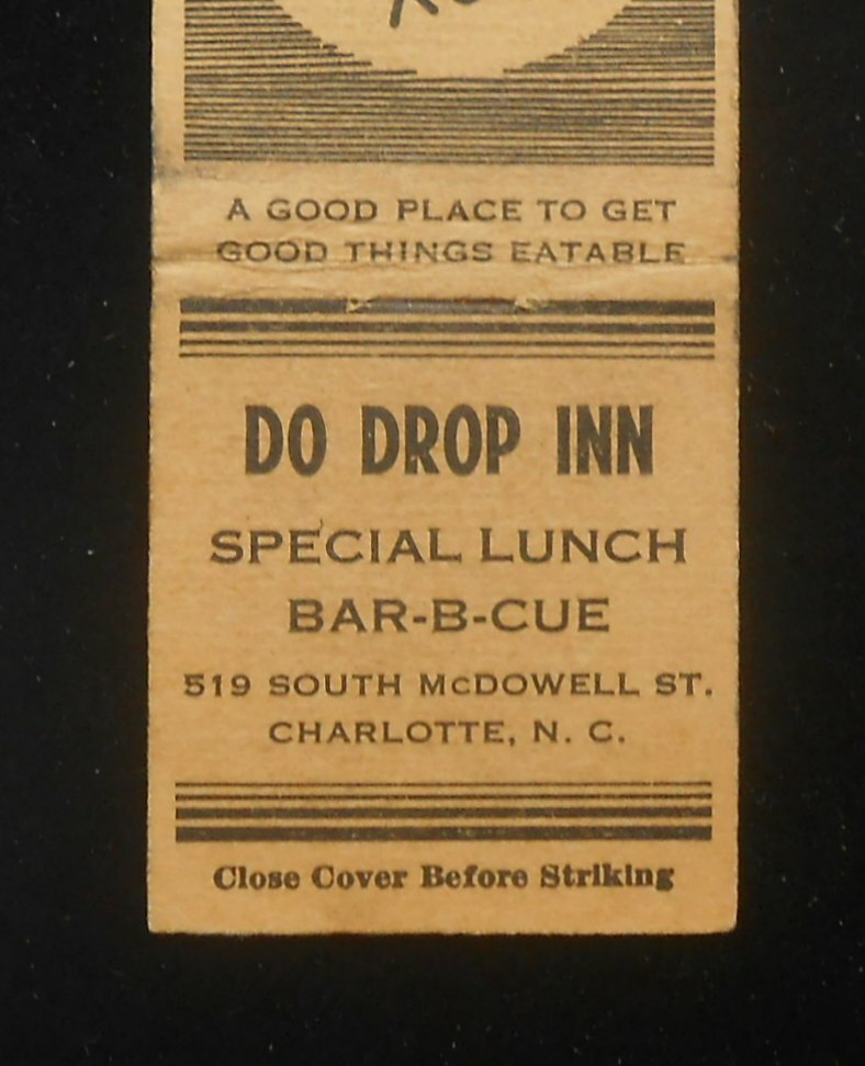1940s Do Drop Inn Special Lunch Bar-B-Cue S. McDowell St. Charlotte NC ...