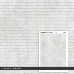 5 x SHEETS WHITE PAINTED BRICK PAPER OO GAUGE 1:76 MODEL RAILWAY TX178 ...