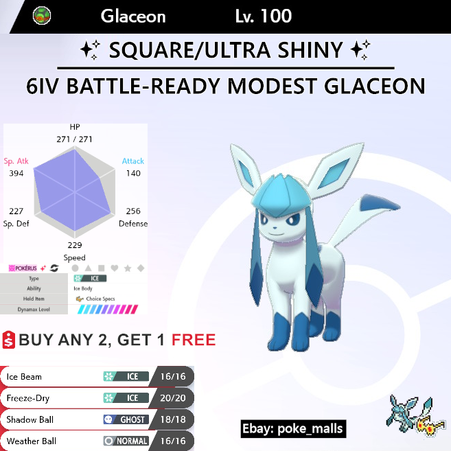 Shiny Glaceon Powder Snow