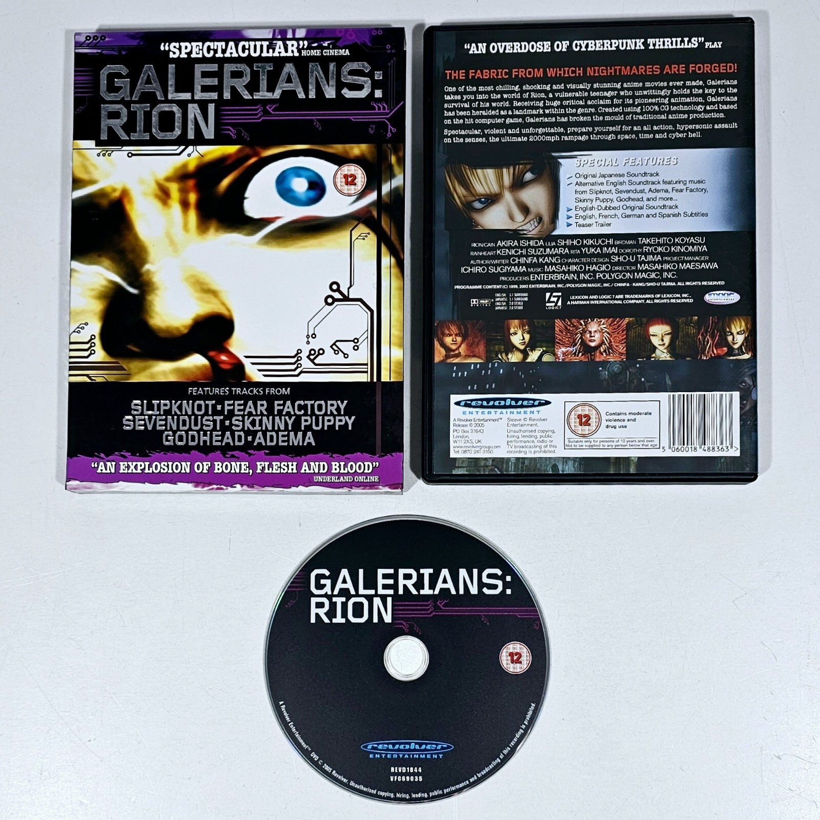 Dvd 3D Anime Galerians: Rion Nightmare Slipknot Godhead Fear Factory ...