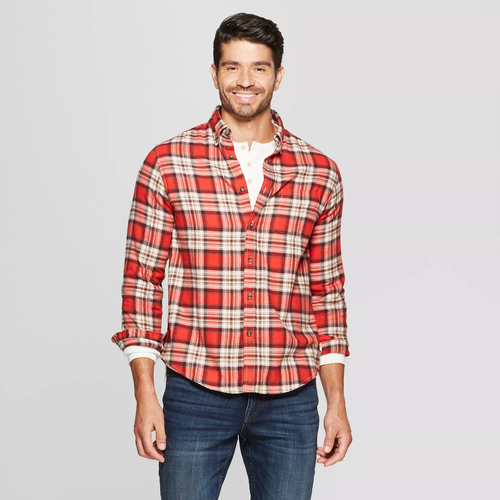 Goodfellow & Co™ ~ Plaid ~ SMALL ~ Standard Fit ~ Long Sleeve ~ Flannel ...