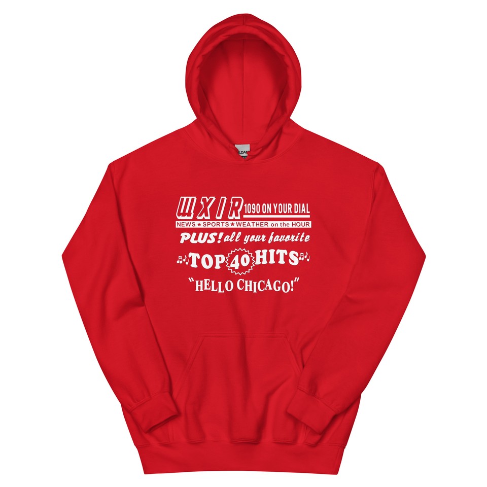 WXIR TOP 40 AM RADIO HOODIE SWEATSHIRT CHICAGO RETRO TRANSISTOR AM ...