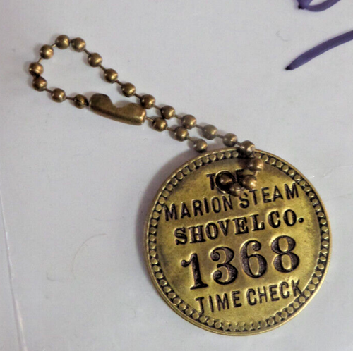tool tag Marion steam shovel co. 1368 time check | eBay
