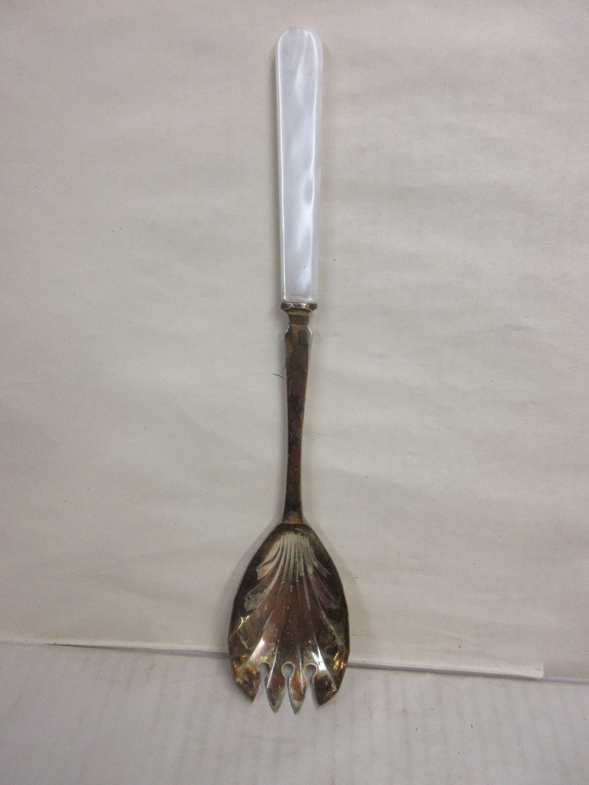 Set of Sheffield Silver Plated Splade Fork Spork & Serving Spoon w ...