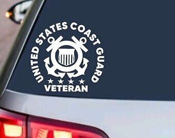 COAST GUARD RETIRED VETERAN DECAL - USCG Military Sticker - Car Truck ...