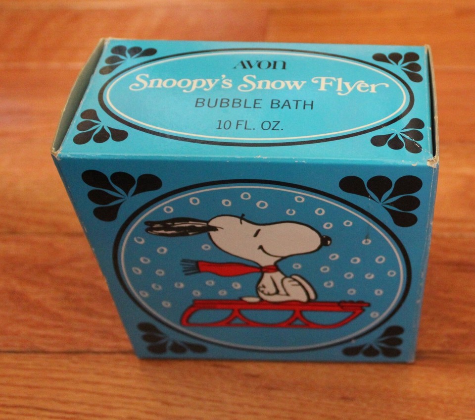 Avon Peanuts Snoopy's Snow Flyer Bubble Bath 10 fl oz original box | eBay