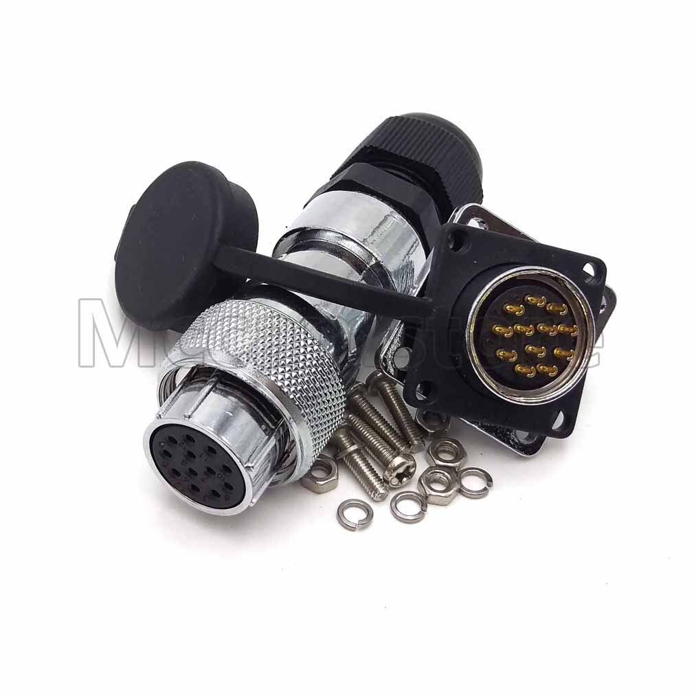 WS20 5A 12 Pin Aviation Plug Socket,Industrial Electrical Power ...