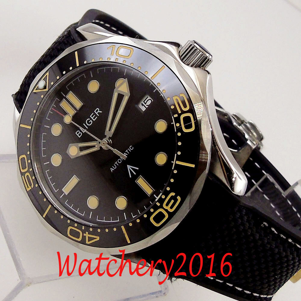 Bliger NH35 Automatic Men's Watch 41mm Sapphire Crystal Black Dial ...