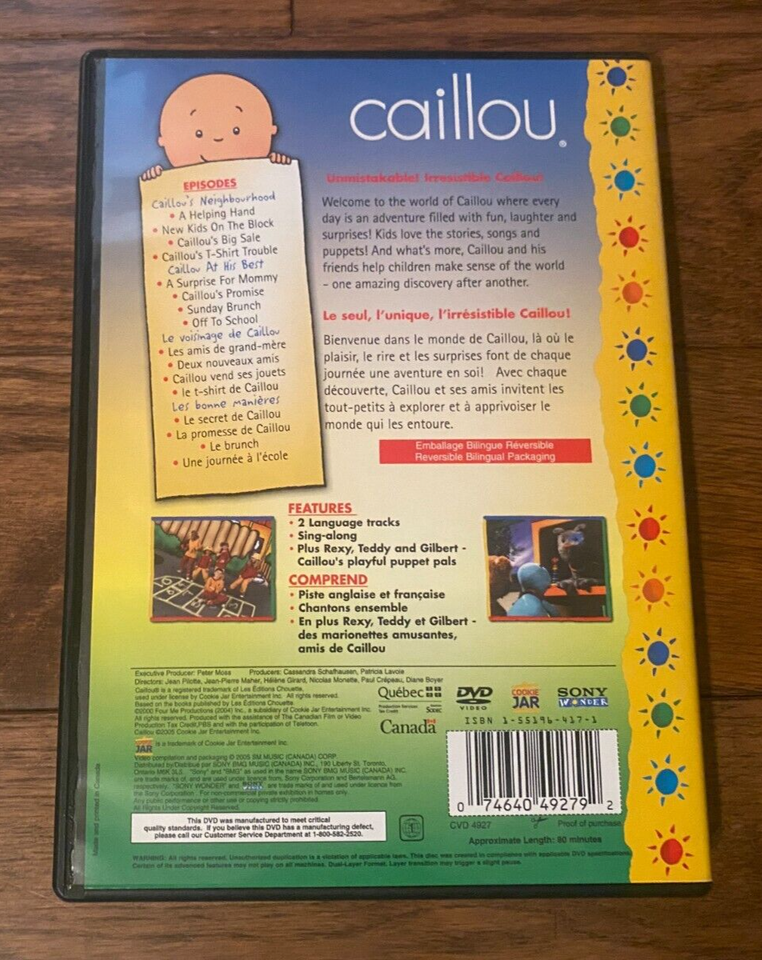 Caillou Family Collection Vol. 8 - DVD Bilingual | eBay