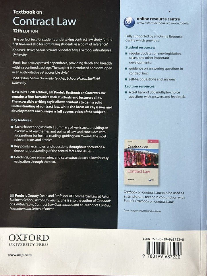 TEXTBOOK ON CONTRACT LAW 12th EDITION | eBay