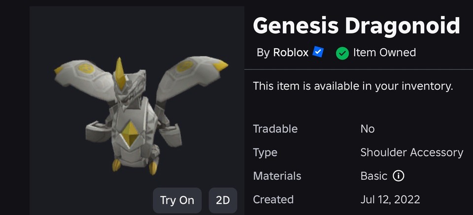 R0BLOX Toy Code - Genesis Dragonoid | With Special Effect (Rare Item ...
