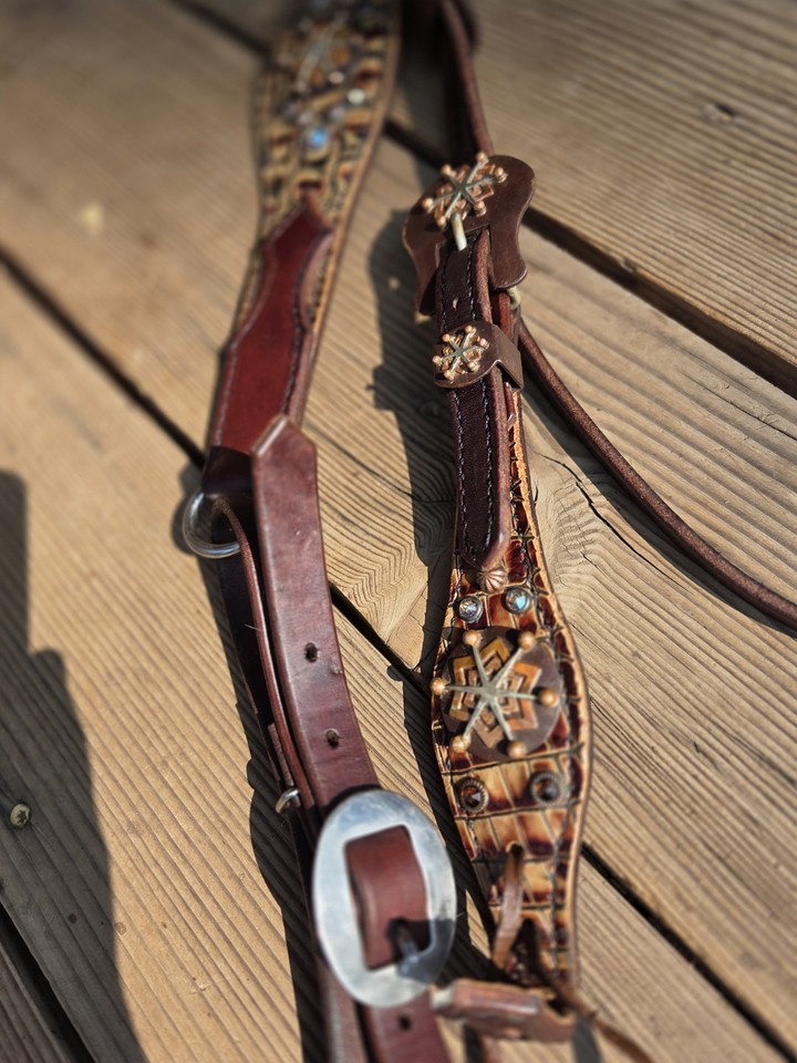 Heritage Brand Leather Sparkle Bling Tack Matching Breast Collar ...