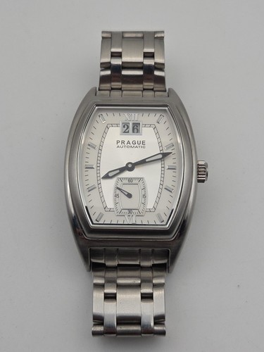 Prague Automatic 22 Jewels Men's Wristwatch Exhibition Back 6.5" Wrist ...