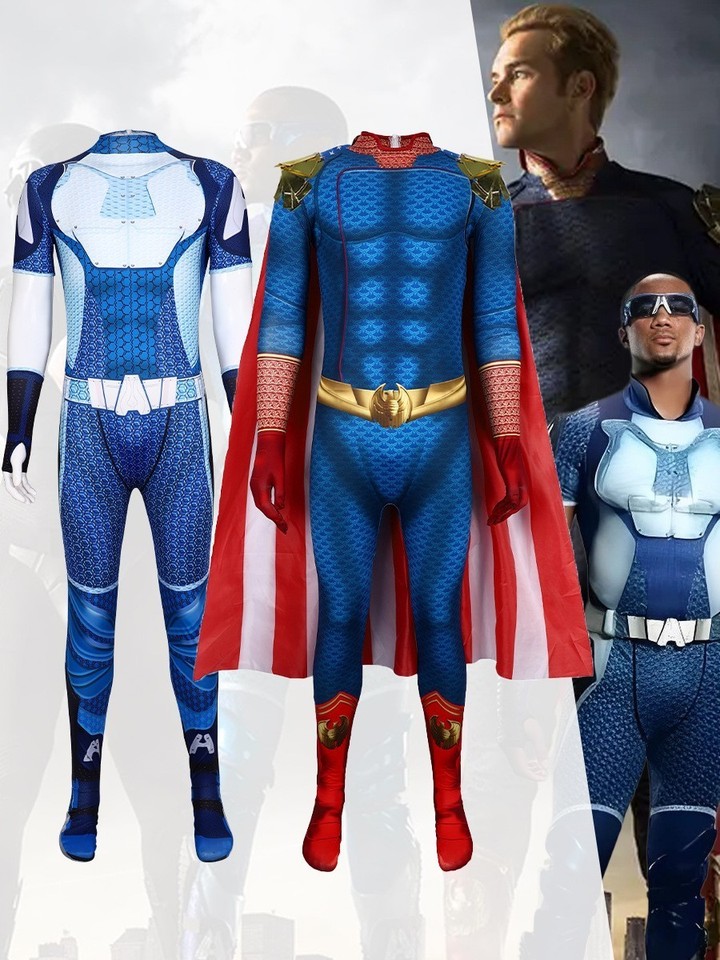 The Boys Homelander Cosplay Costume Jumpsuit w Cloak Completed Outfit ...