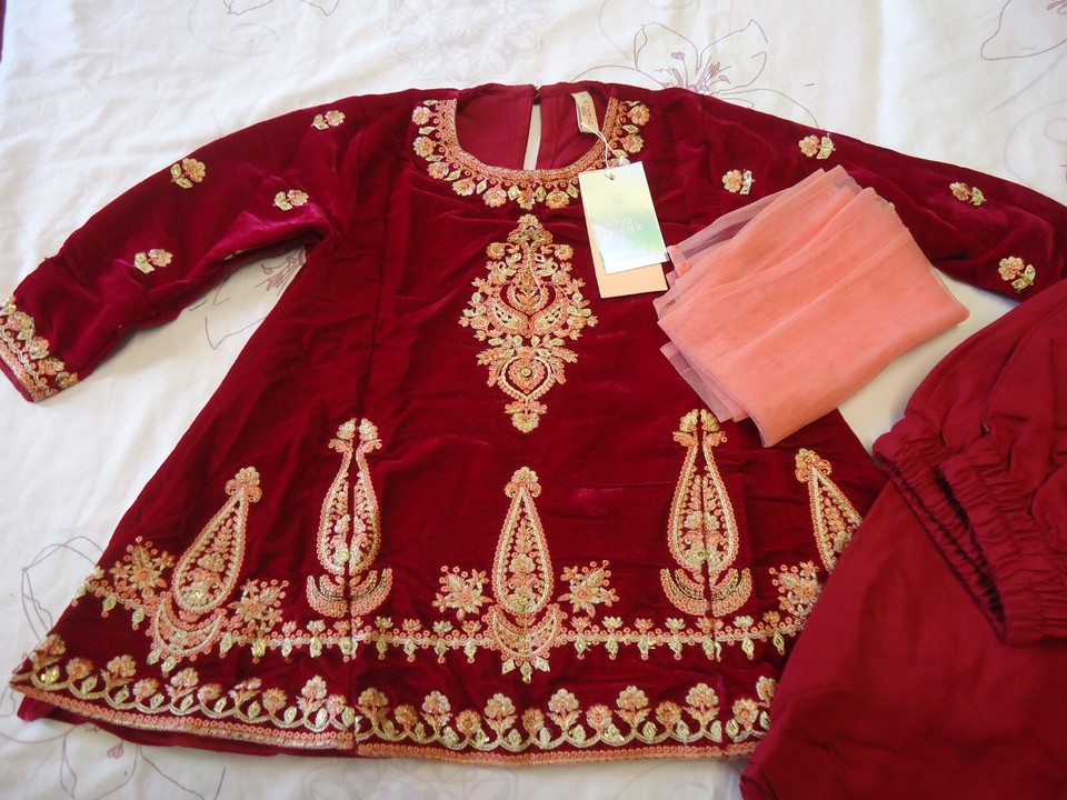 Maria B Ethnic by outfitters velvet kameez gharara Eid wedding girls ...