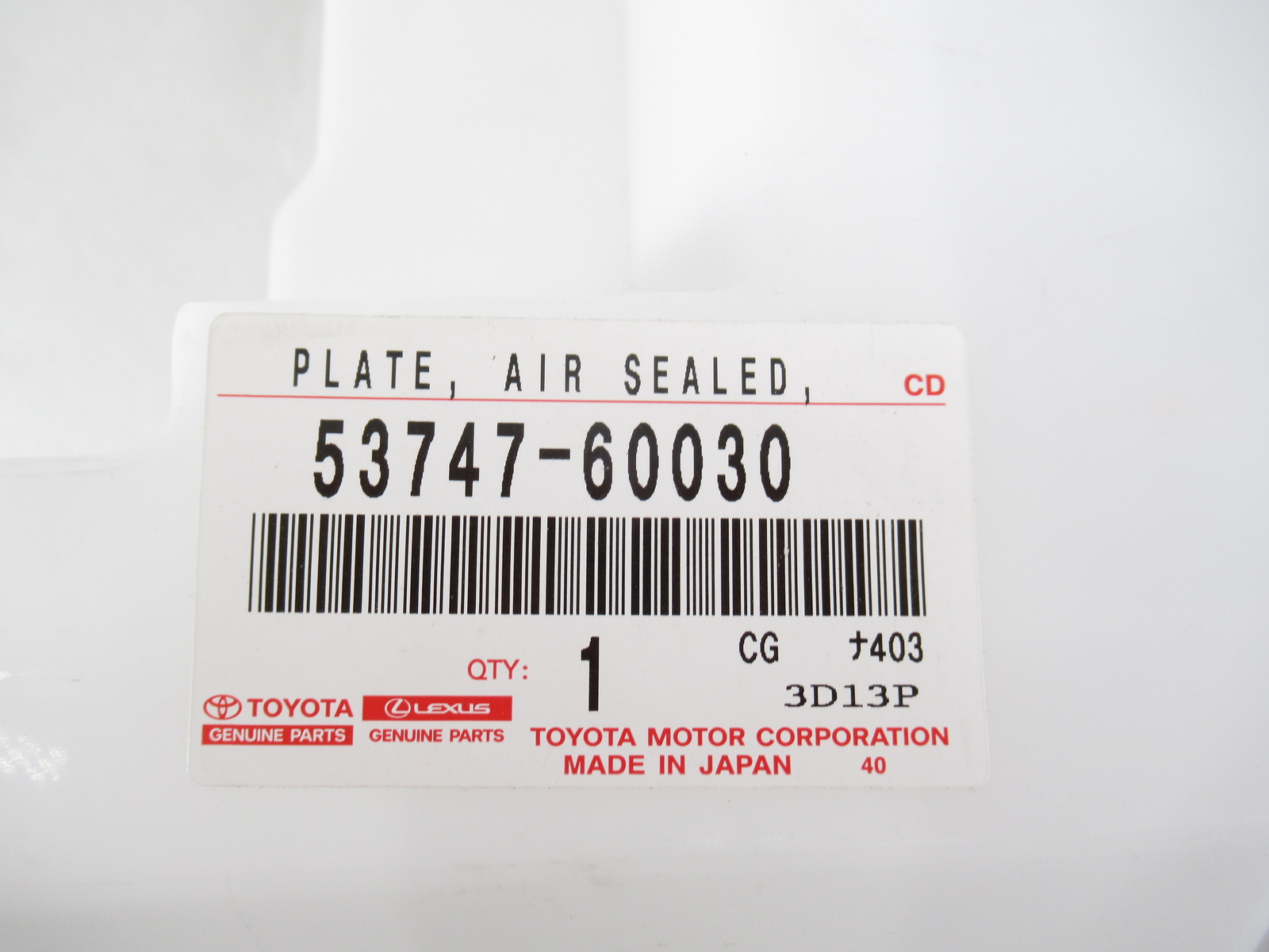 Genuine OEM Toyota Lexus 53747-60030 Passenger RH Air Deflector 2010 ...