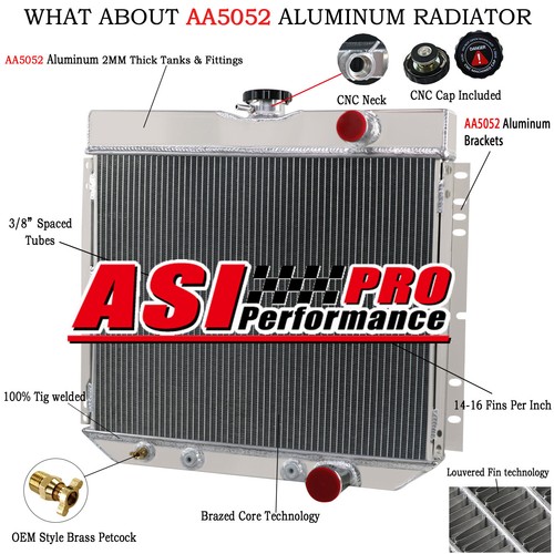 4-ROW CORE ALUMINUM RADIATOR FOR FORD 1967 1968 1969 1970 MUSTANG ...