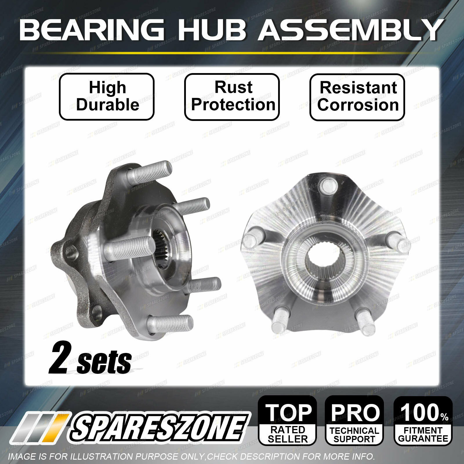 2 x Front Wheel Bearing Hub Assembly for Nissan X-Trail T32 4Cyl 2013 ...