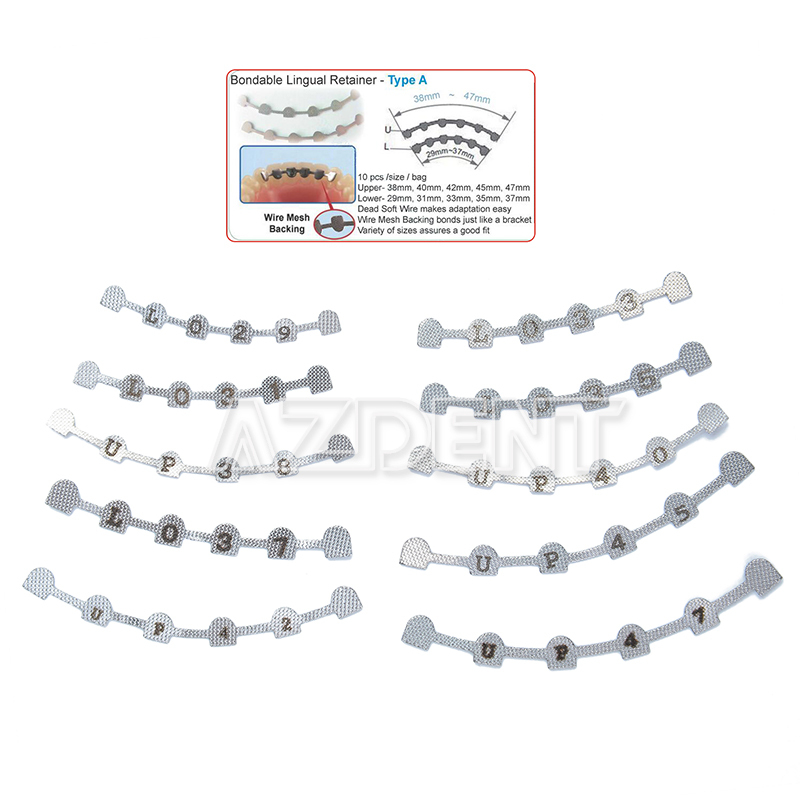 10PCS Dental Lingual Retainer Splits Wire Mesh Mark Backing Orthodontic ...