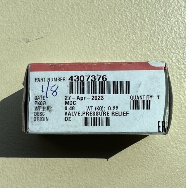 Cummins Fuel Pressure Relief Valve 4307376 for sale online | eBay
