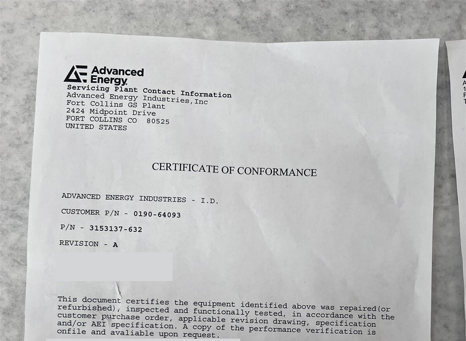 Applied Materials Aeris-G Plasma Abatement System 0190-64093 *Read ...