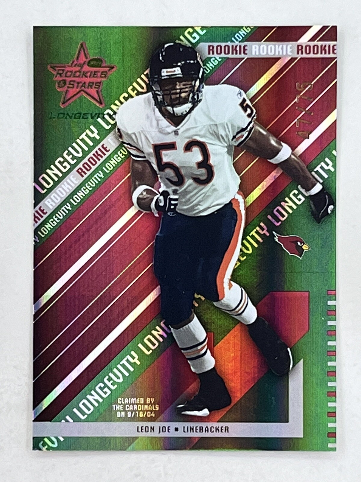 2004 Leaf Rookies & Stars Longevity - Rookie Leon Joe #114 Emerald /75 ...