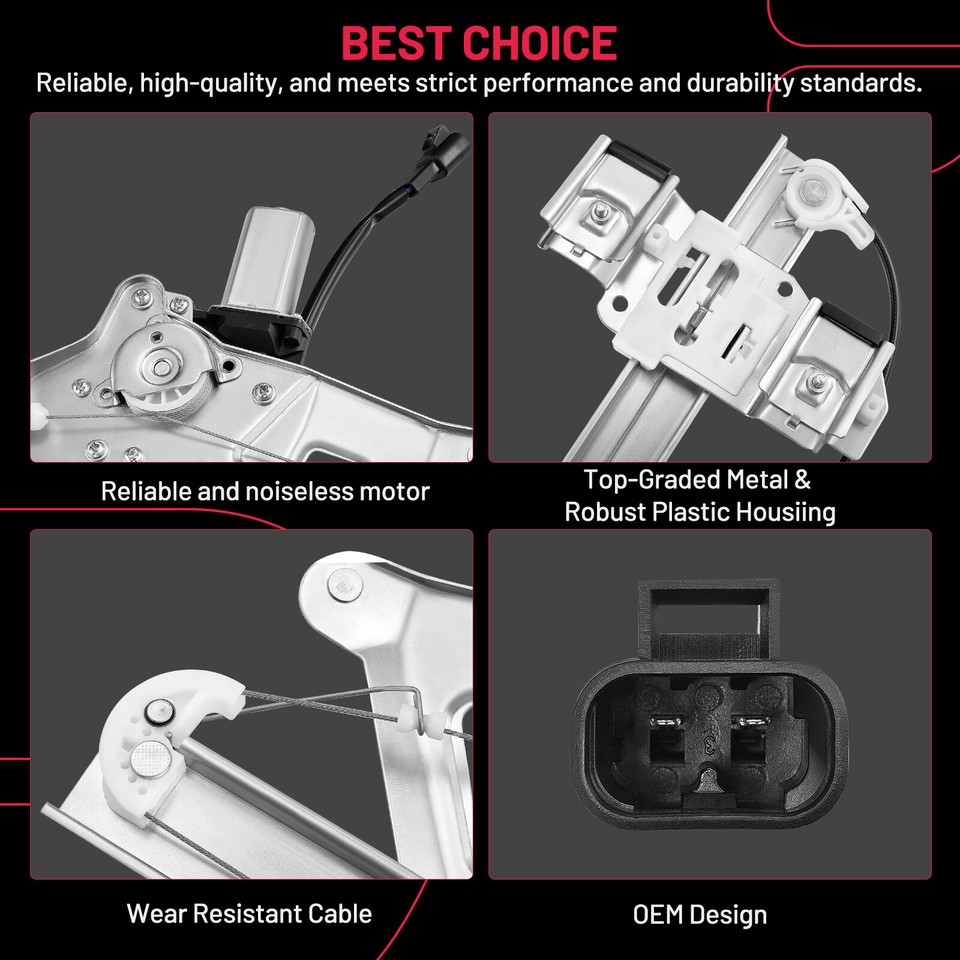 Power Window Regulator Front Passenger Side w/ Motor for 2000-2005 ...