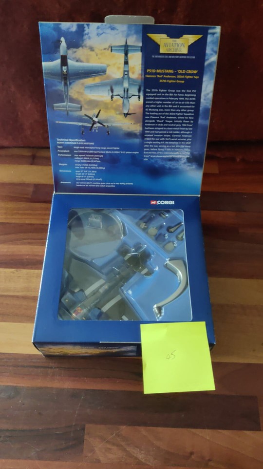 Corgi P51D Mustang Old Crow Clarence Bud Anderson 363rd Sqn AA32201 ...