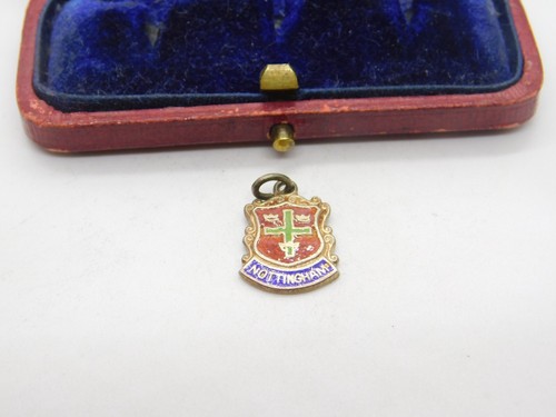 Sterling Silver and Enamel Nottingham Travel Shield Charm Pendant ...