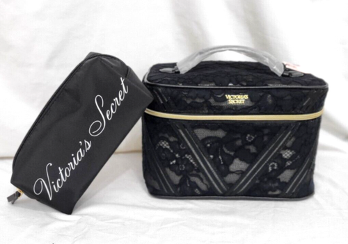 Victorias Secret Lace VANITY TRAIN CASE With Beauty Pouch Cosmetic NWT ...