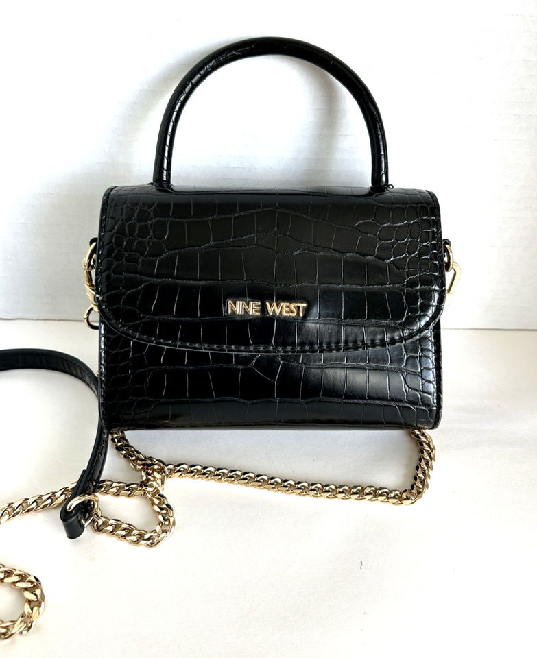 Nine West Small Black Cross Body Purse Pebbled Pre-Owned | eBay