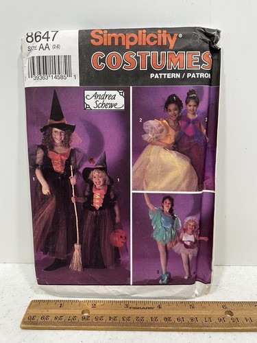 Simplicity 8647 Costume Pattern Witch Fairy Princess Uncut Size AA 2 4 6 | eBay