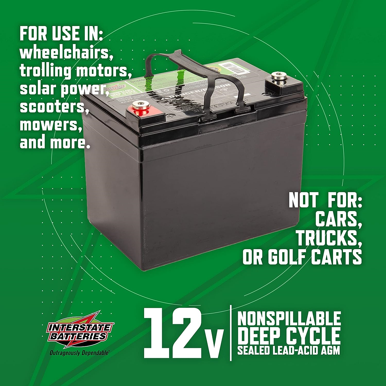 Interstate Batteries 12V 35Ah AGM Deep Cycle Battery (DCM0035) recharge ...