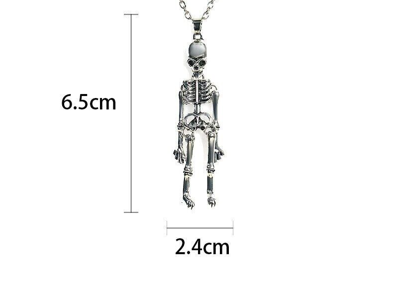 Skeleton Necklace Moveable Limb Steampunk Punk Skull Robot Sweater ...