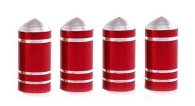 suits LTI / LDV Metallic RED Metal Steel Dust Valve Wheel Tyre Caps ...