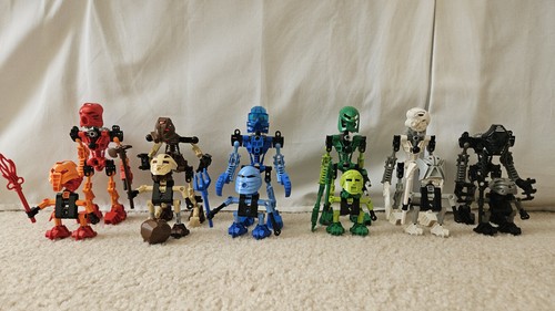 LEGO Bionicle full Toa Mata + Turaga 2001 sets. Used w/ instructions ...