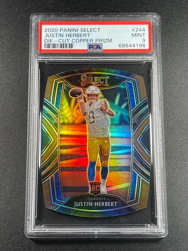 JUSTIN HERBERT 2020 SELECT #244 CLUB LEVEL COPPER DIE CUT PRIZM RC /355 ...