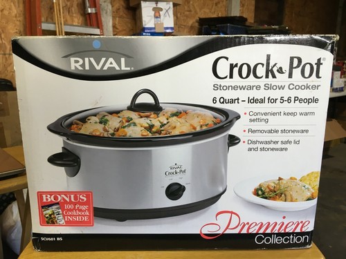 Rival 6 Qt. Silver Crock Pot SCV601 BS Premiere Collection | eBay