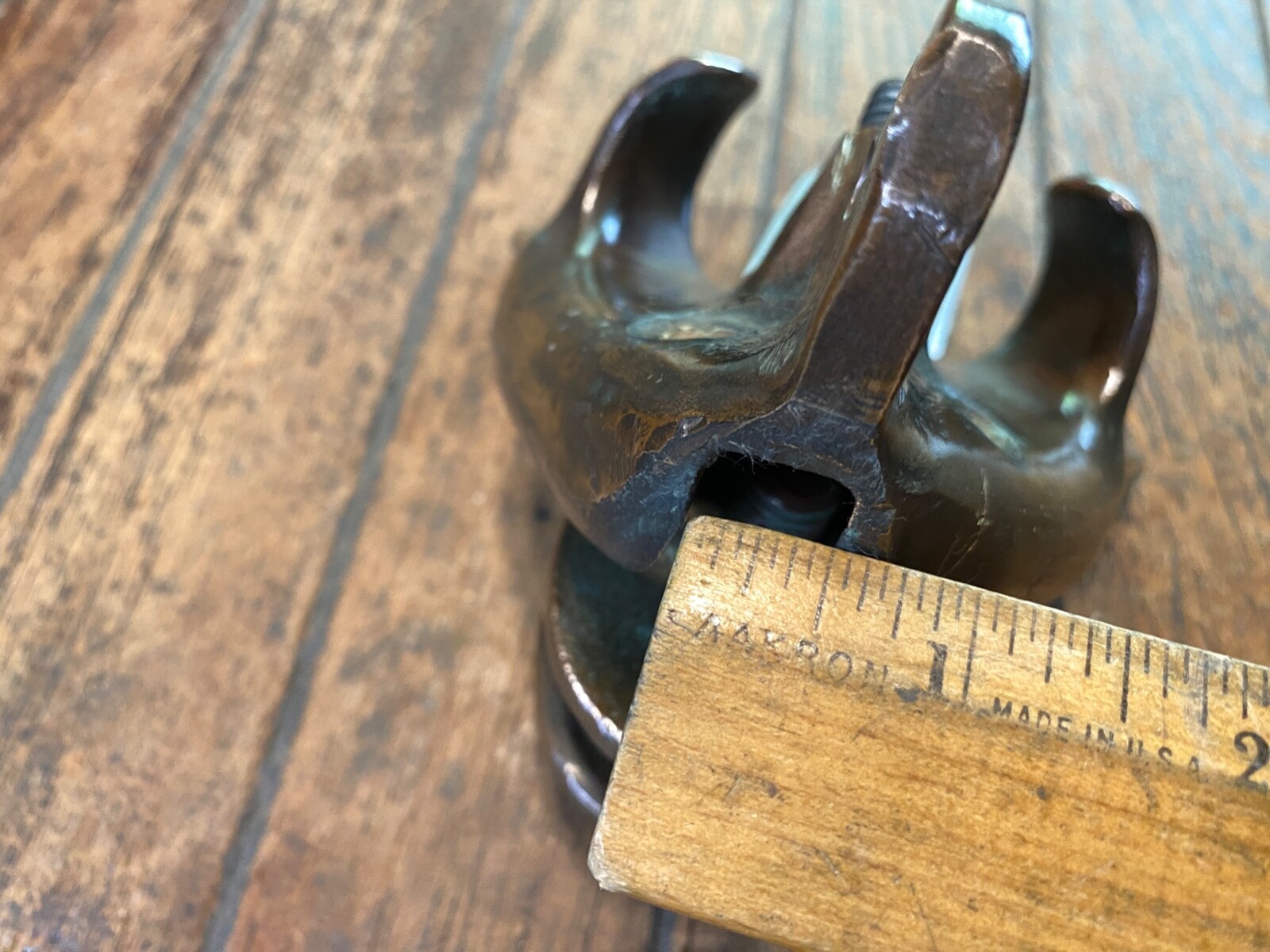 VINTAGE CAST BRONZE BOW HEADSTAY, CHOCKS FITTING, GREAT AGE/PATINA!! | eBay
