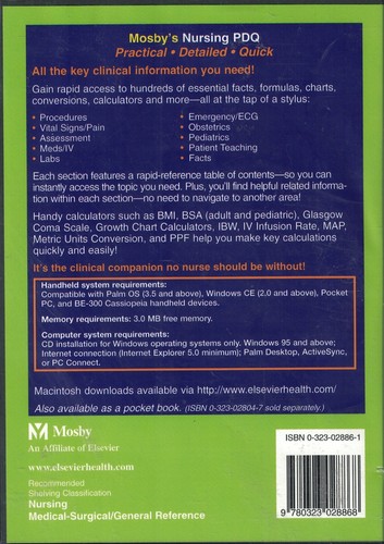 Mosby's Nursing PDQ by Mosby Staff (2003, CD-ROM) for sale online | eBay