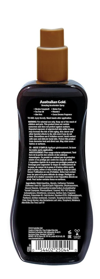 Australian Gold Dark Tanning Accelerator Spray, 8 fl oz Tanning Gel ...