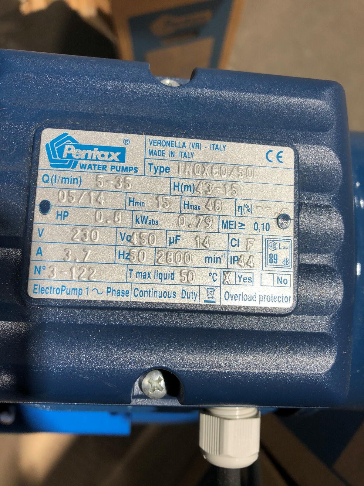 Pentax 1" Water booster set Stainless steel pump INOX 100 automatic ...