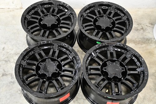 Set 4 16x8 Vision Warrior Gloss black Wheels 6x5.5 Rims | eBay