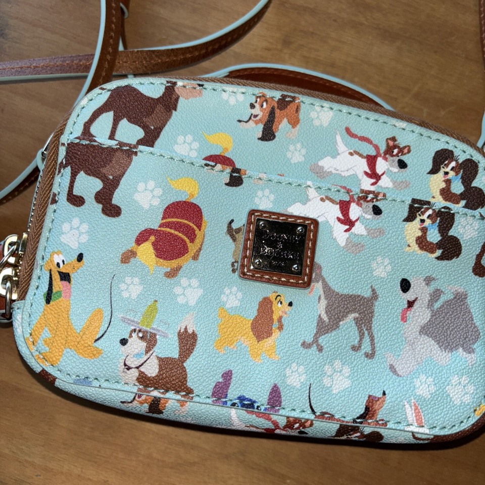 7p Disney Dooney & Bourke Blue DOGS Shoulder Bag Ambler Crossbody Purse ...
