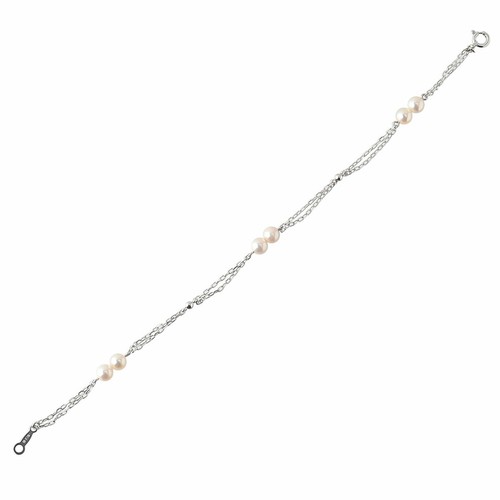 MIKIMOTO Bracelet Station Double Chain Akoya Pearl 750 K18 WG White ...