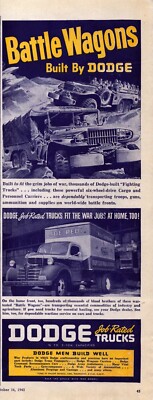 1943 WW2 Battle Wagons DODGE MEN BUILD WELL - BACK THE ATTACK WITH WAR ...