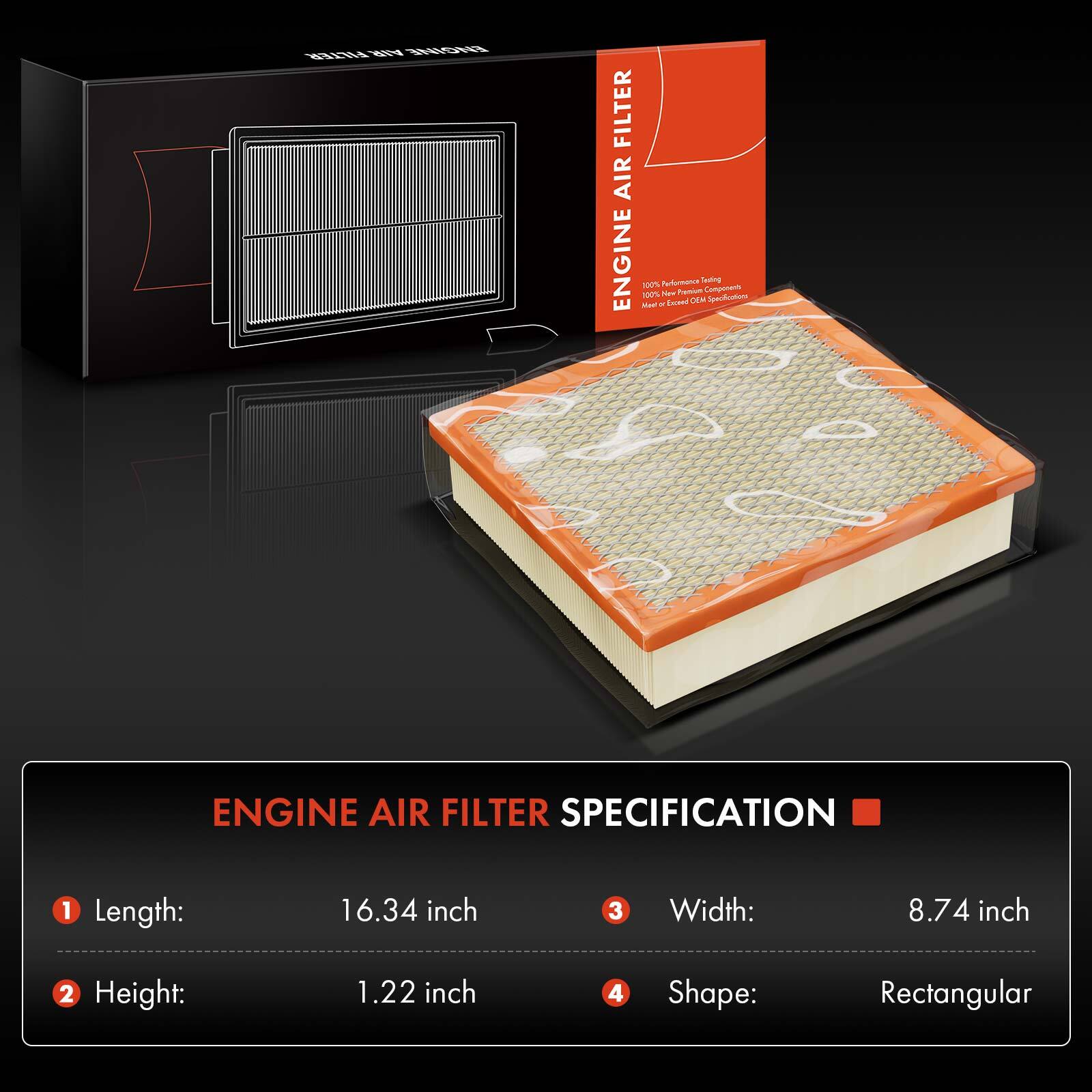 1x Engine Air Filter for Benz W447 Valente Vito 1.6L 2.2L OM 651.950 ...