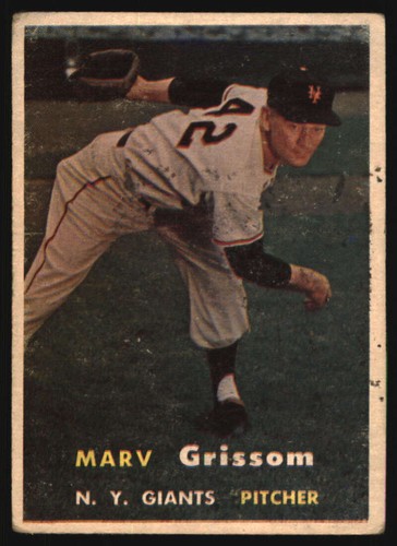 1957 Topps #216 Marv Grissom G NY Giants 568185 | eBay