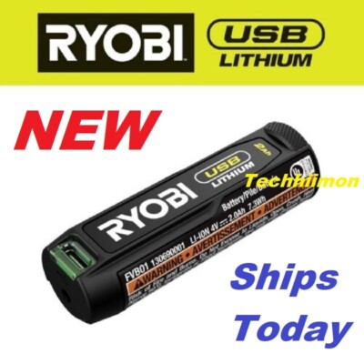 READ DETAILS * RYOBI BATTERY LITHIUM-ION USB RECHARGEABLE 4 VOLT 2AH ...