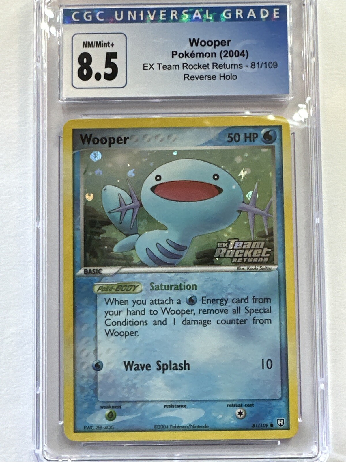 2004 Pokemon EX Team Rocket Returns Wooper Reverse Foil 81/109 CGC 8.5 ...